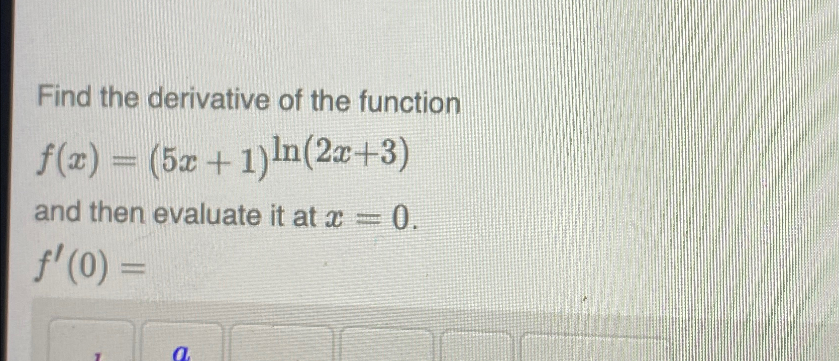 Solved Find the derivative of the | Chegg.com