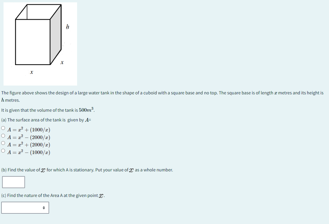 Solved The figure above shows the design of a large water | Chegg.com