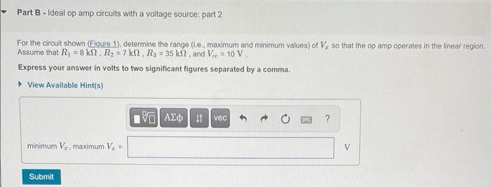 Solved Part A - Ideal op amp circuits with a voltage source: | Chegg.com