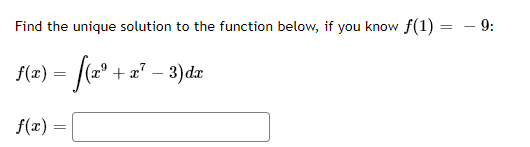 Solved Find the unique solution to ﻿the function below, if | Chegg.com