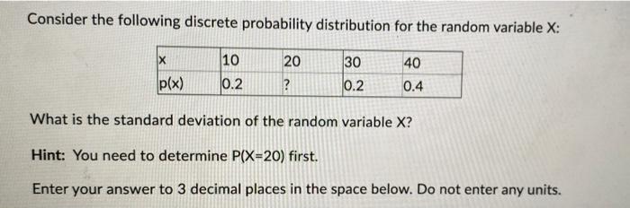 Solved Consider the following discrete probability | Chegg.com