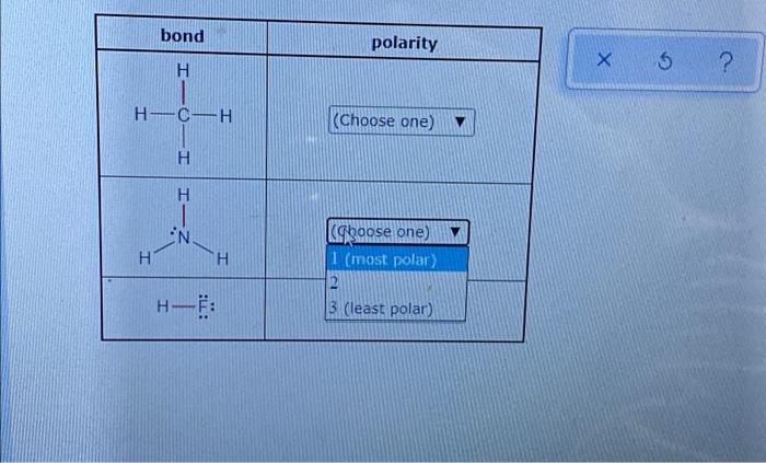 Solved Predicting relative bond polarity Mari Arrange the | Chegg.com
