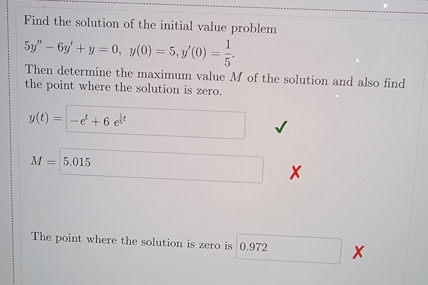 Solved Find the solution of the initial value | Chegg.com