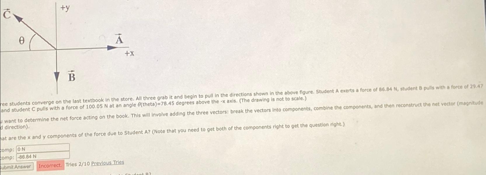 Solved and student C pulls with a force of 100.05N at an | Chegg.com