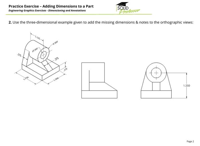 Solved Practice Exercise - Adding Dimensions to a Part | Chegg.com