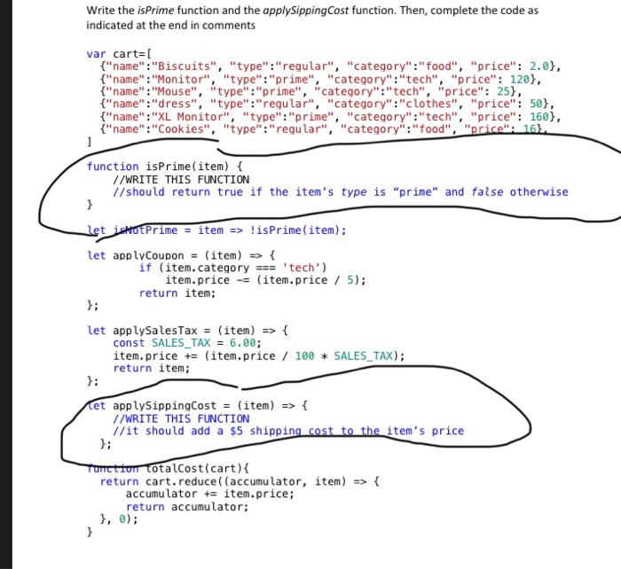 Solved Write the isPrime function and the applySipping Cost | Chegg.com