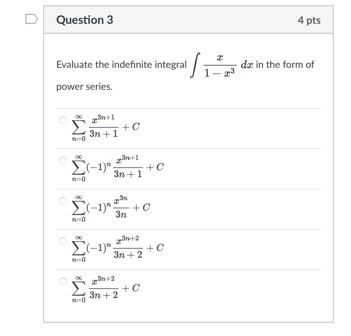 Solved Question 3Evaluate the indefinite integral ∫﻿﻿x1-x3dx | Chegg.com