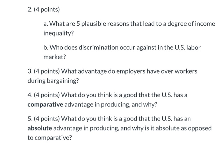 Solved 2.(4 points) a. What are 5 plausible reasons that | Chegg.com