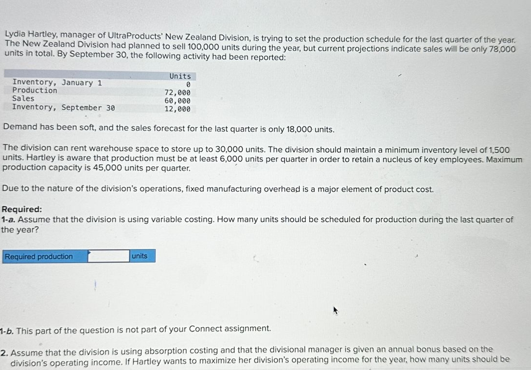 Solved Lydia Hartley, manager of UltraProducts' New Zealand | Chegg.com
