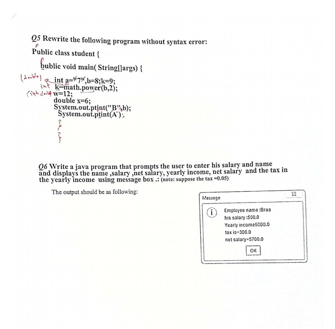 Solved (doubles Q5 Rewrite the following program without | Chegg.com