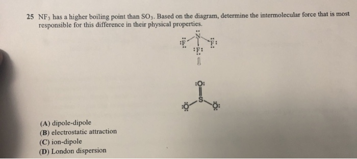 Solved 25 NF3 has a higher boiling point than SO3. Based on | Chegg.com