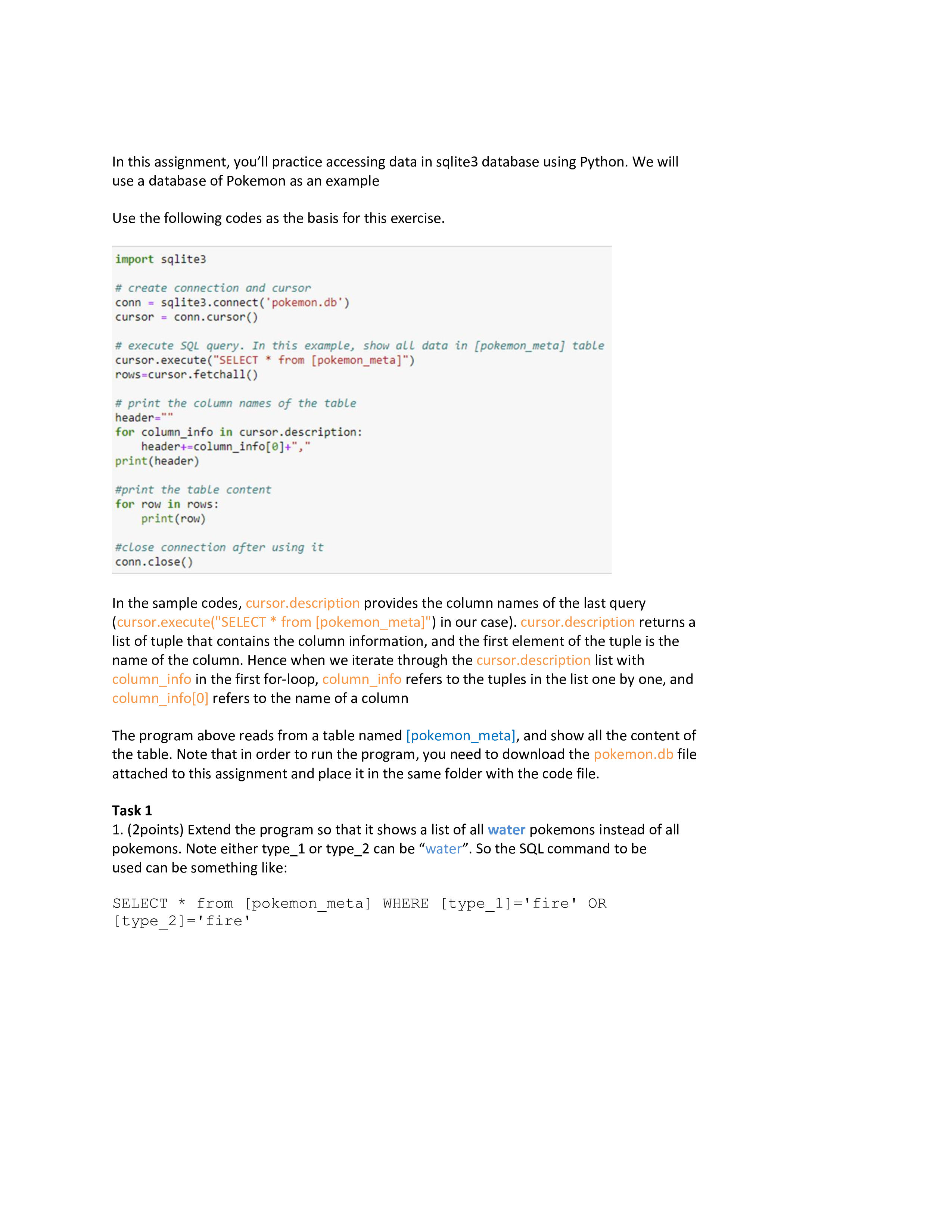 Solved In this assignment, you'll practice accessing data in | Chegg.com