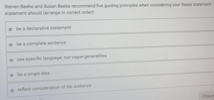 Solved Steven Beebe and Susan Beebe recommend five guiding | Chegg.com