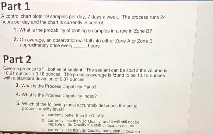 Solved A control chart plots 19 samples per day, 7 days a | Chegg.com