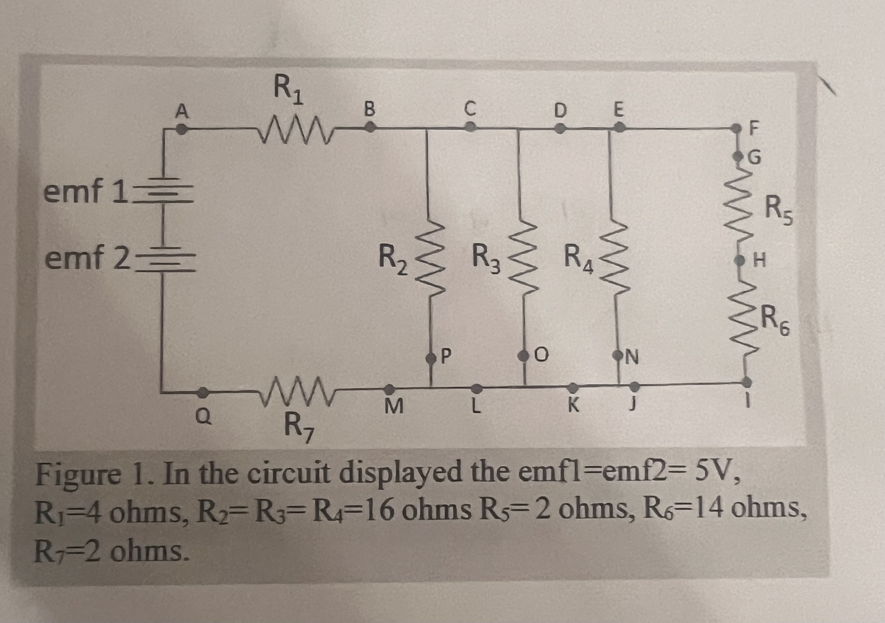 Solved Figure 1. ﻿In the circuit displayed the emfl | Chegg.com