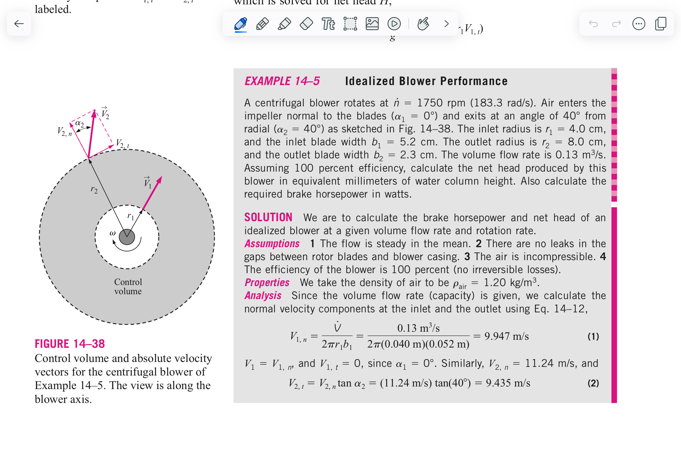 Solved FIGURE 14-38Control volume and absolute | Chegg.com