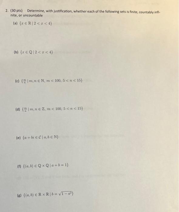Solved 2. (30 pts) Determine, with justification, whether | Chegg.com Solved 2. (30 pts) Determine, with justification, whether | Chegg.com
