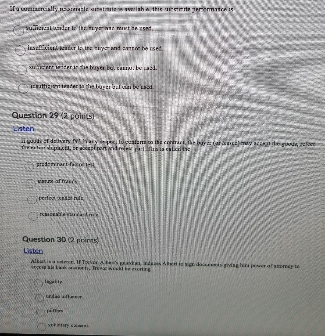 Solved If a commercially reasonable substitute is available, | Chegg.com