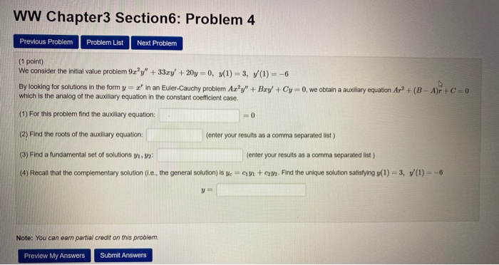 Solved WW Chapter3 Section 6: Problem 4 Previous Problem | Chegg.com
