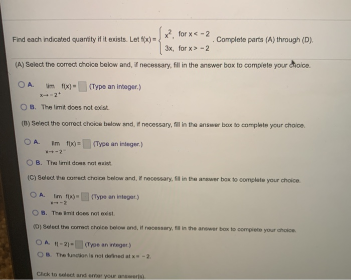 Solved Find each indicated quantity if it exists. Let f(x) = | Chegg.com