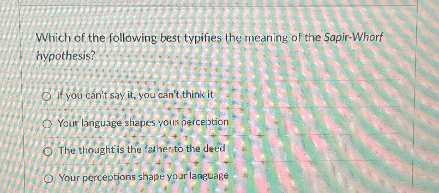 Solved Which of the following best typifies the meaning of | Chegg.com