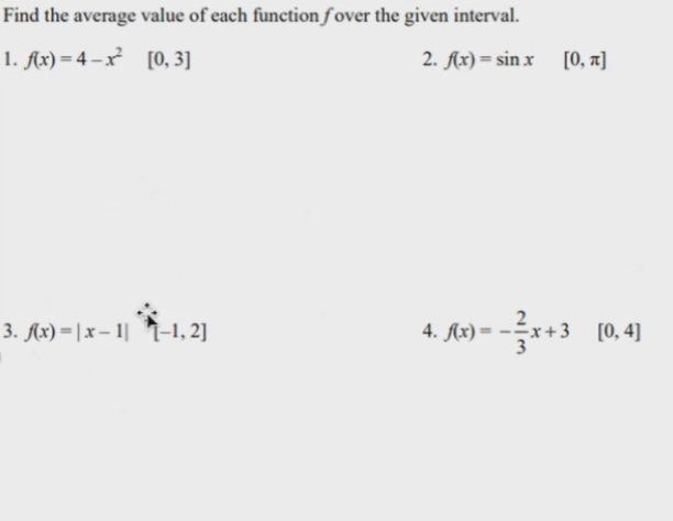 Solved ∫3−5s(u)du=Find the average value of each function f | Chegg.com