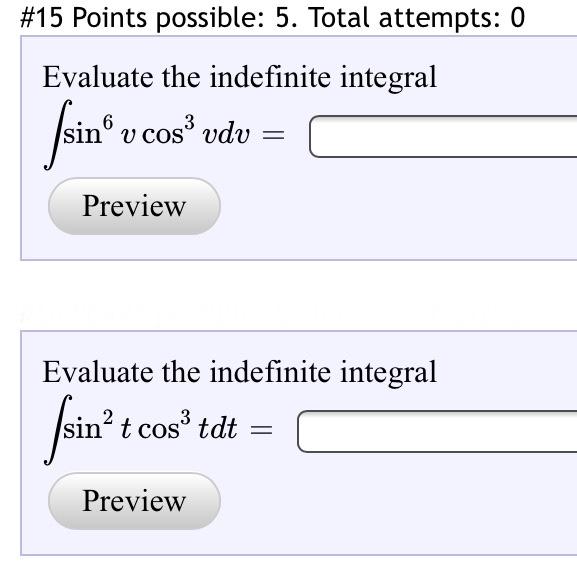 Solved #15 Points possible: 5. Total attempts: 0 Evaluate | Chegg.com