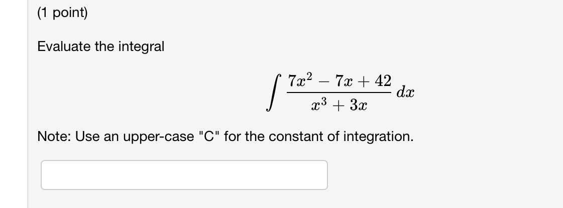 Solved (1 ﻿point)Evaluate the | Chegg.com