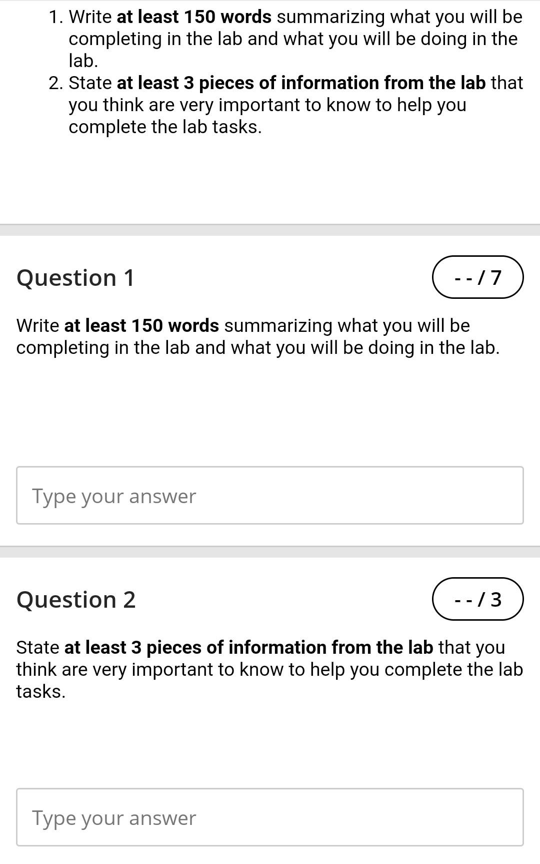 Solved 1. Write at least 150 words summarizing what you will | Chegg.com