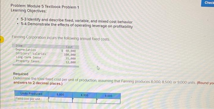 Solved Problem: Module 5 Textbook Problem 1 Learning | Chegg.com