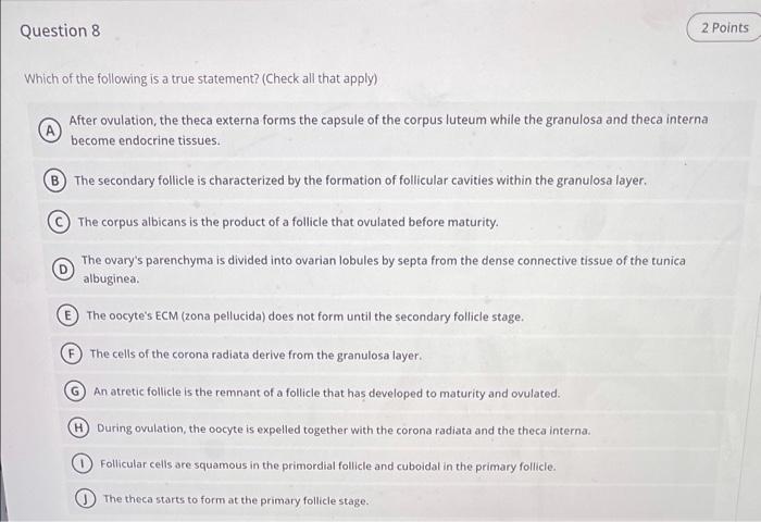 Solved which of the following is true statement? (select all | Chegg.com