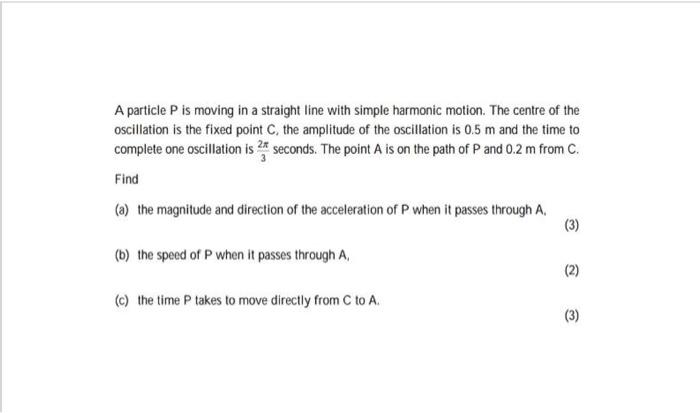 Solved A particle P is moving in a straight line with simple | Chegg.com
