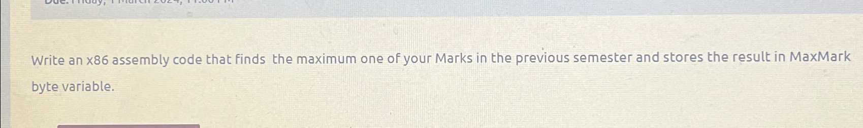 Solved Write an x86 ﻿assembly code that finds the maximum | Chegg.com