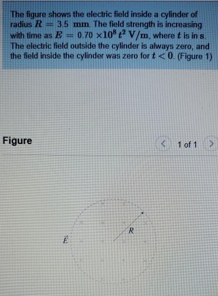 Solved The figure shows the electric field inside a cylinder | Chegg.com