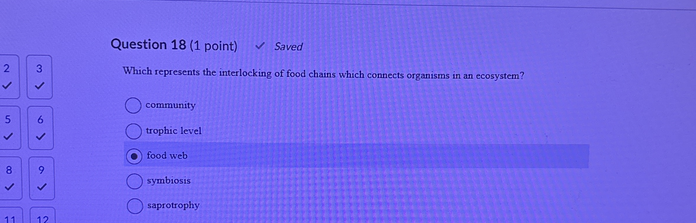 Solved Question 18 (1 ﻿point) ﻿Saved23Which represents the | Chegg.com