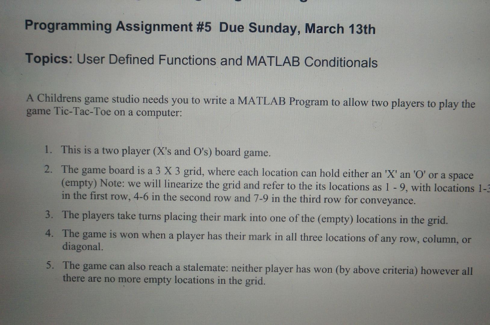 Solved Programming Assignment #5 Due Sunday, March 13th | Chegg.com