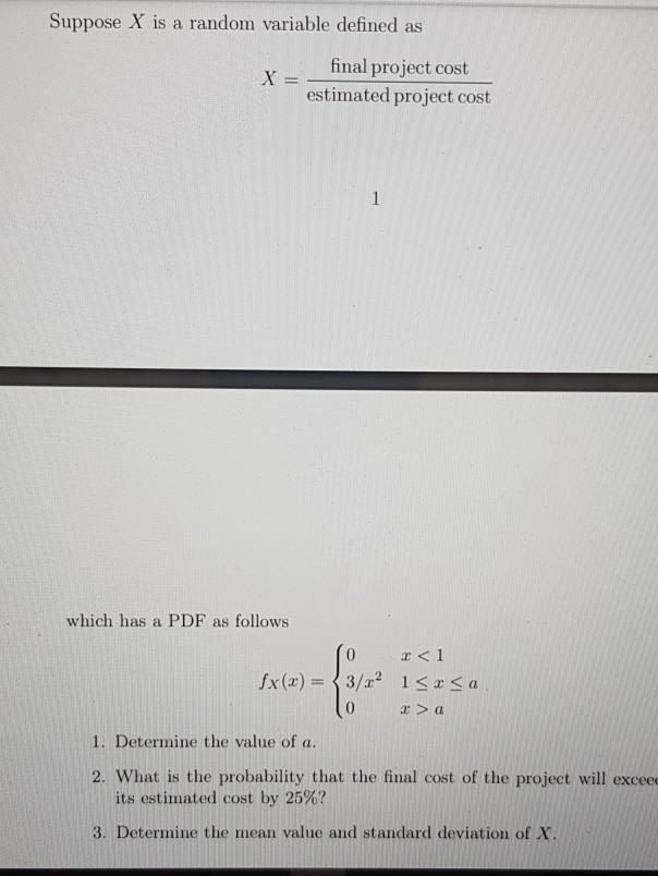 Solved Suppose X is a random variable defined as X= final | Chegg.com
