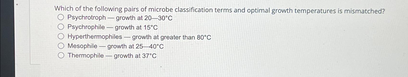 Solved Which of the following pairs of microbe | Chegg.com