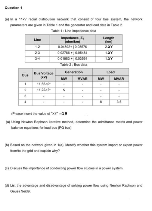 Solved (a) In a 11kV radial distribution network that | Chegg.com
