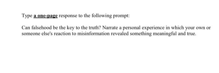 Type a one-page response to the following prompt: Can | Chegg.com