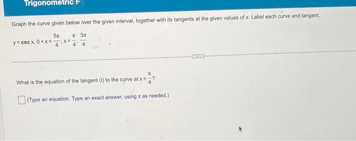 Solved Graph the curve given below over the given interval, | Chegg.com