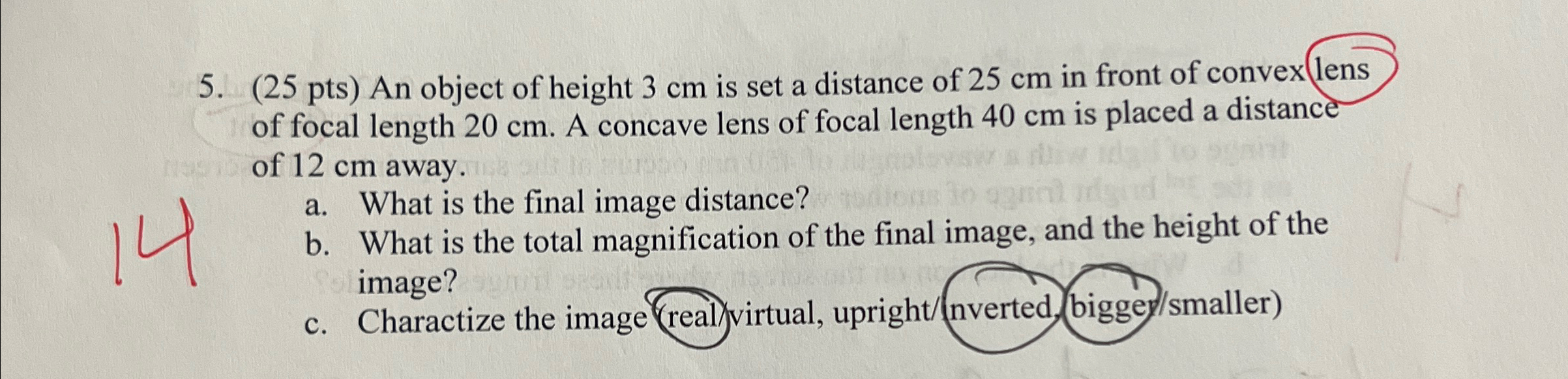 Solved (25 ﻿pts) ﻿An object of height 3cm ﻿is set a distance | Chegg.com