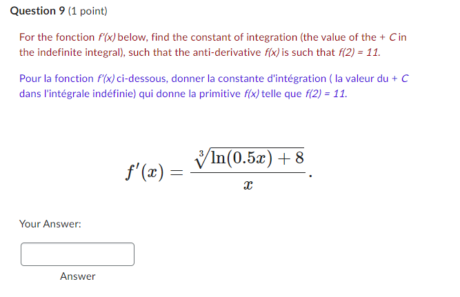 Solved Question 9 (1 ﻿point)For the fonction f'(x) ﻿below, | Chegg.com