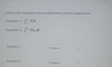 Solved Match the equations below with their correct | Chegg.com