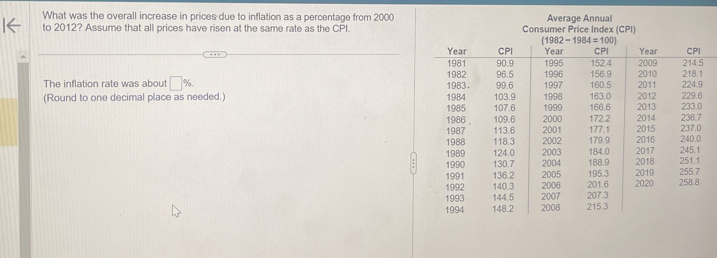 Solved What was the overall increase in prices due to | Chegg.com