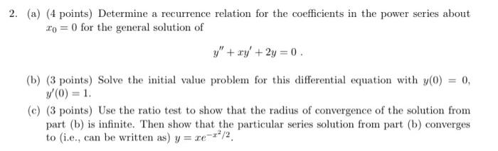 Solved (a) (4 points) Determine a recurrence relation for | Chegg.com