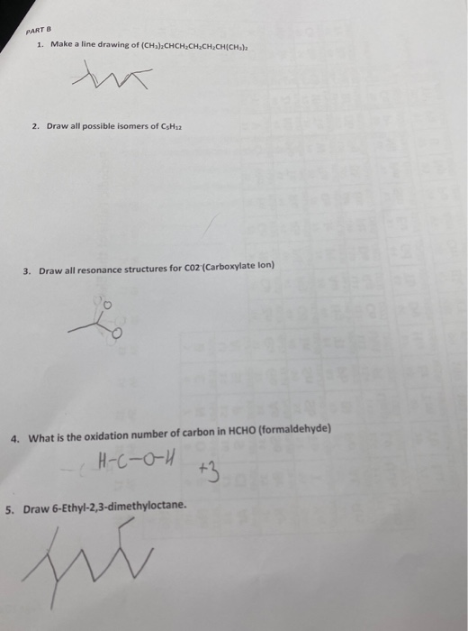 Solved PART B 1. Make a line drawing of | Chegg.com