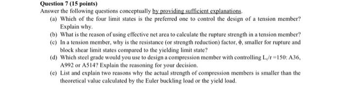 Solved Question 7 (15 points) Answer the following questions | Chegg.com