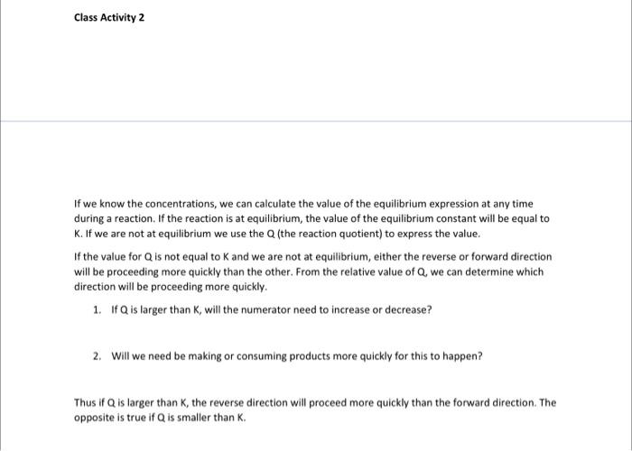 Solved Class Activity 1 If we know our initial | Chegg.com