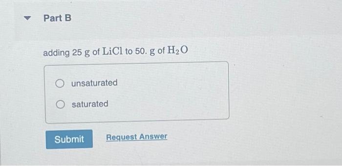 Solved Lithium chloride has a solubility of 55 g of LiCl in | Chegg.com